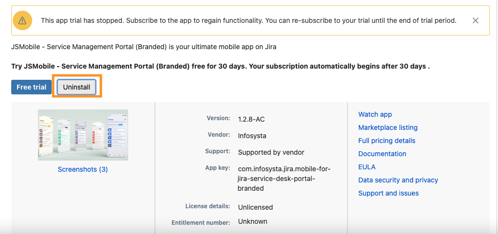How to solve no license issue in JSM Mobile - Service Management Portal (Branded) - JSM Mobile ...